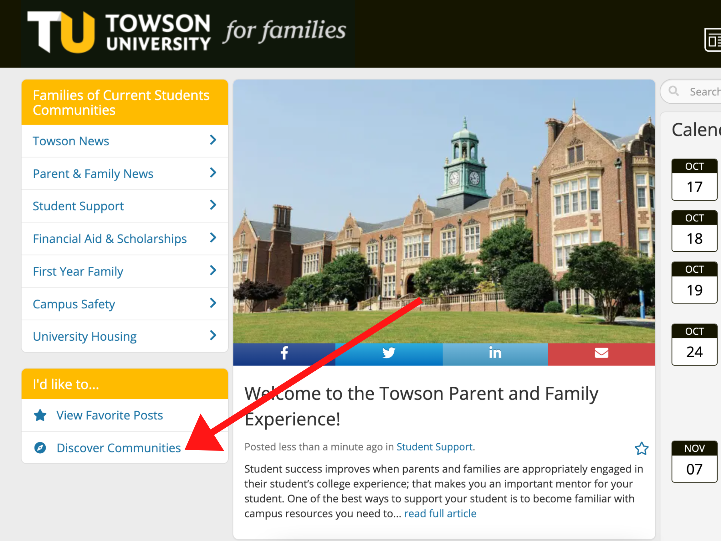 Discover New | The Towson University Parent and Family Experience